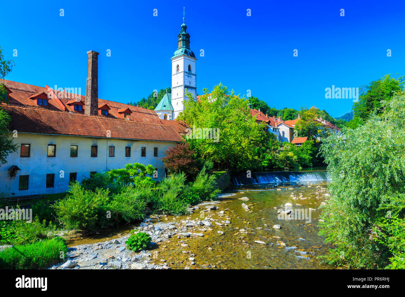 The Selca Sora River in Skofja Loka Stock Photo - Alamy