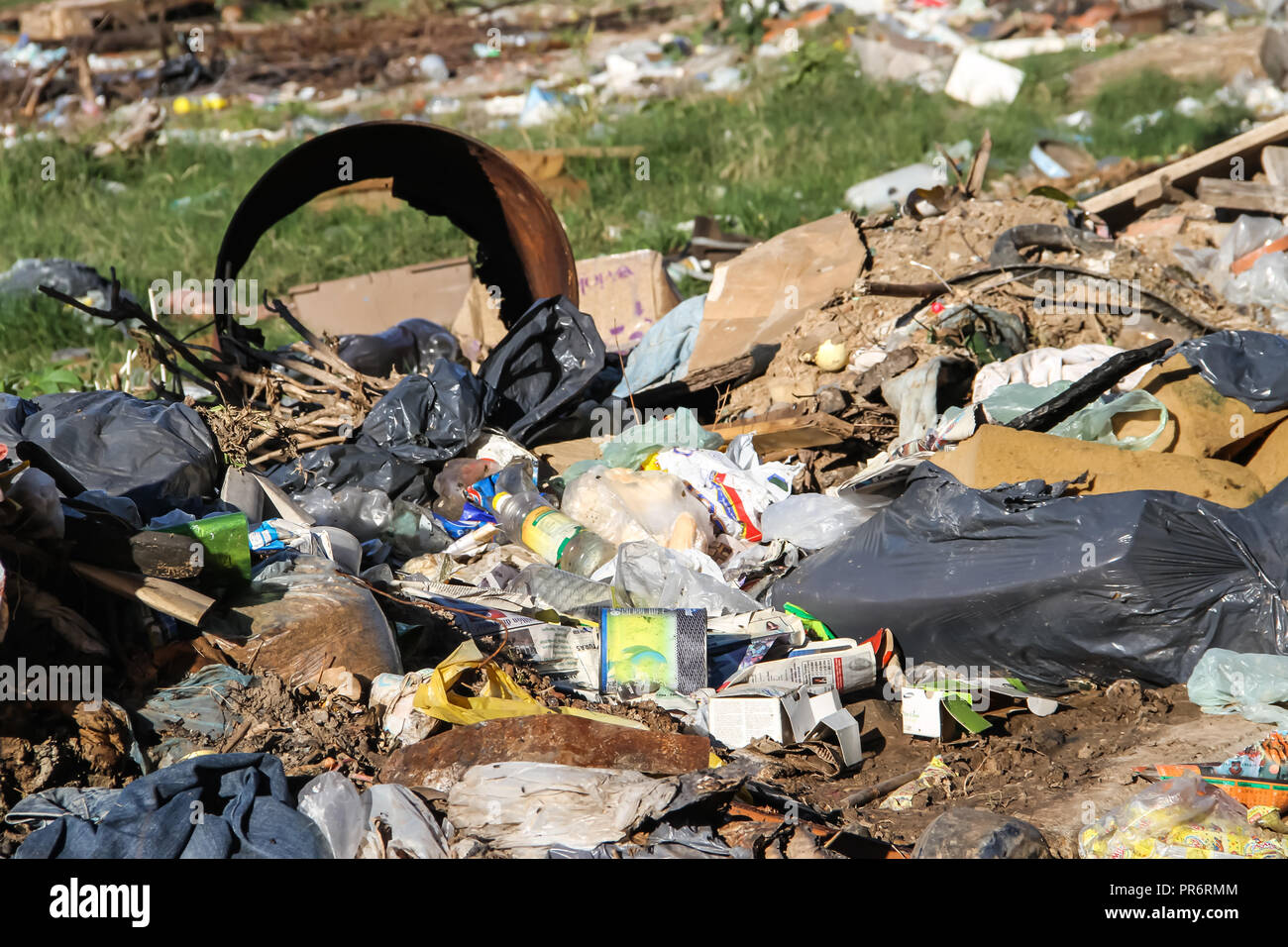 landfill with human waste that contaminates the environment Stock Photo ...