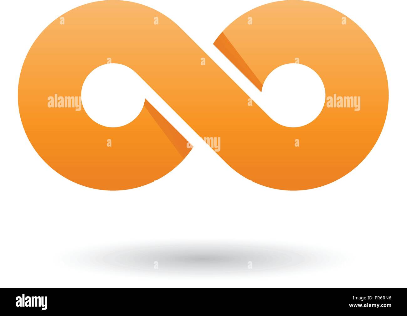 Vector Illustration of Orange Thick Infinity Symbol isolated on a White ...