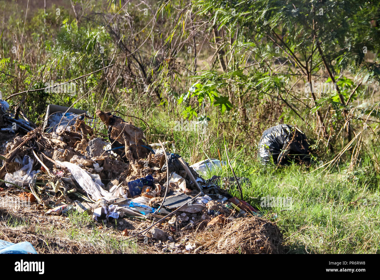landfill with human waste that contaminates the environment Stock Photo ...