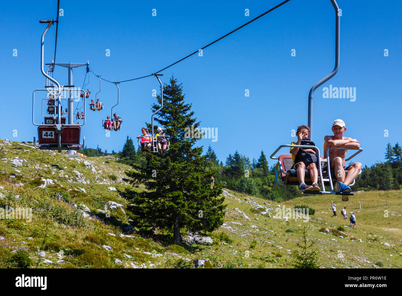 Sky lift in summer Stock Photo - Alamy