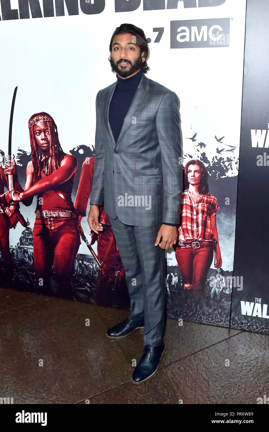 Avi Nash attending the AMC's 'The Walking Dead' Season 9 premiere at ...