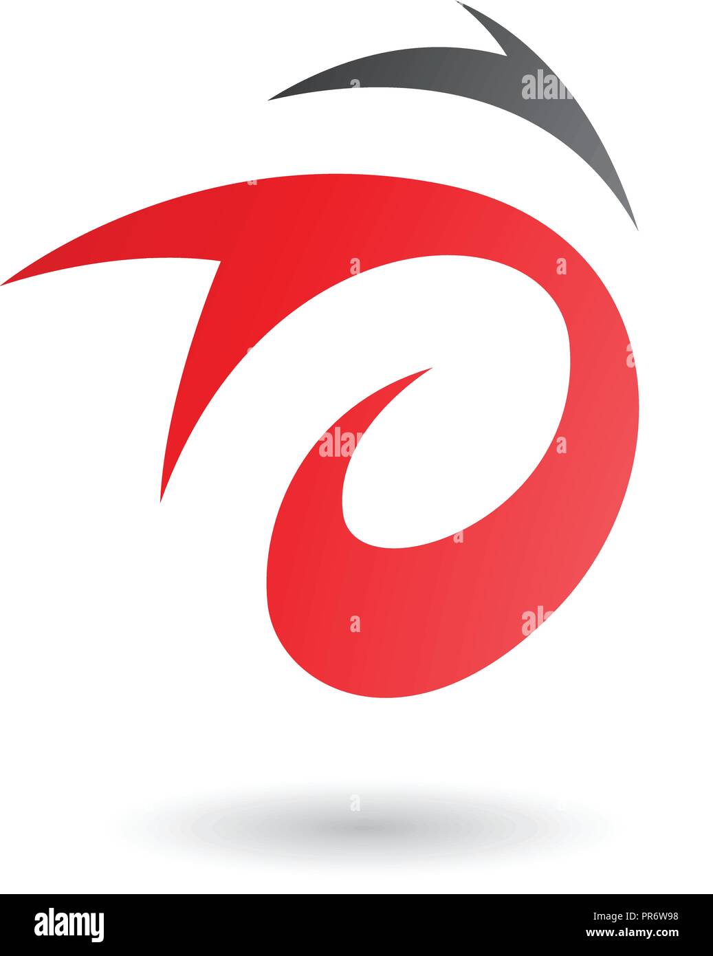 Vector Illustration of Red Abstract Wind and Twister Shape isolated on ...