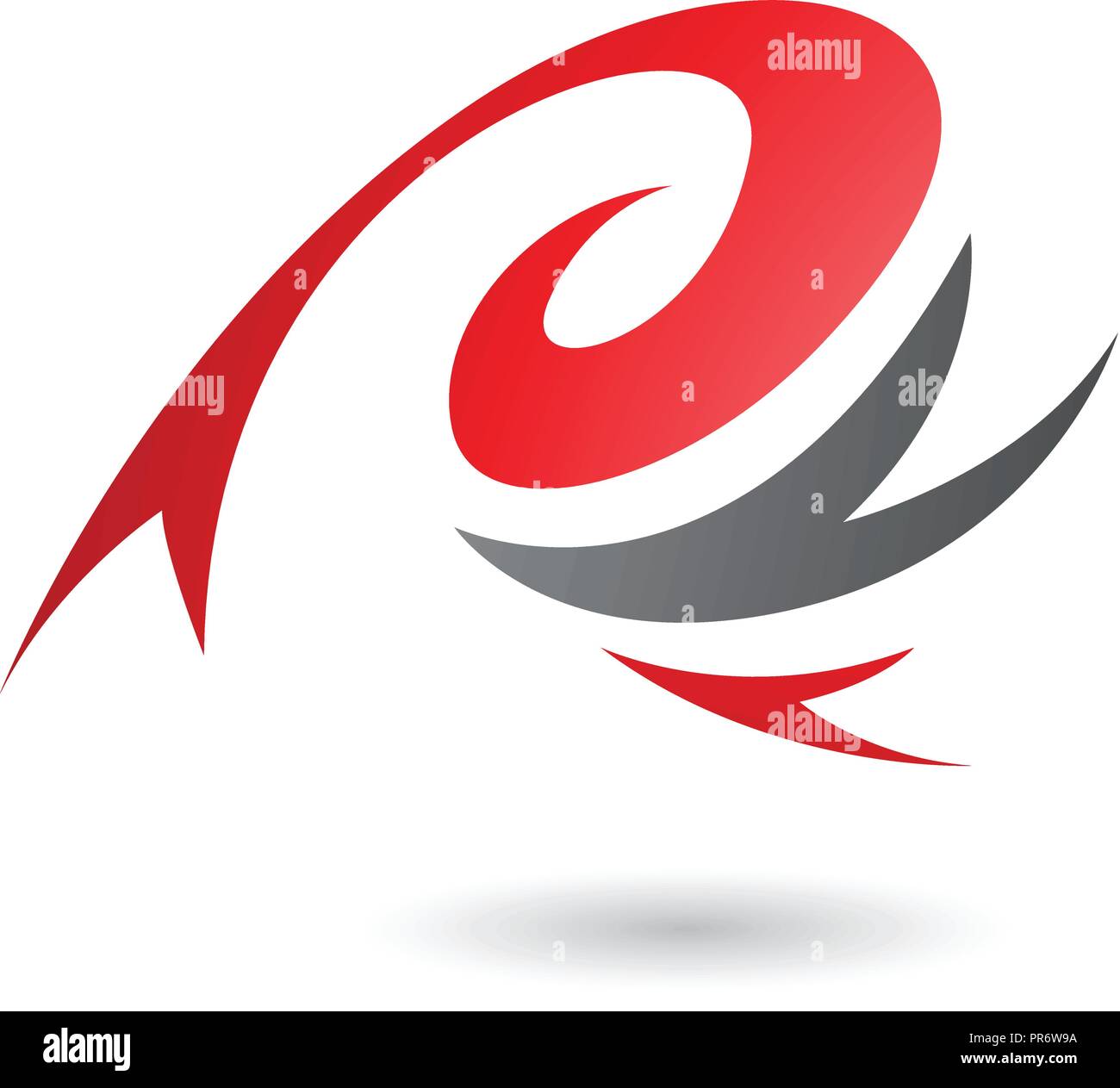 Vector Illustration of Red Abstract Wind and Twister Shape isolated on ...