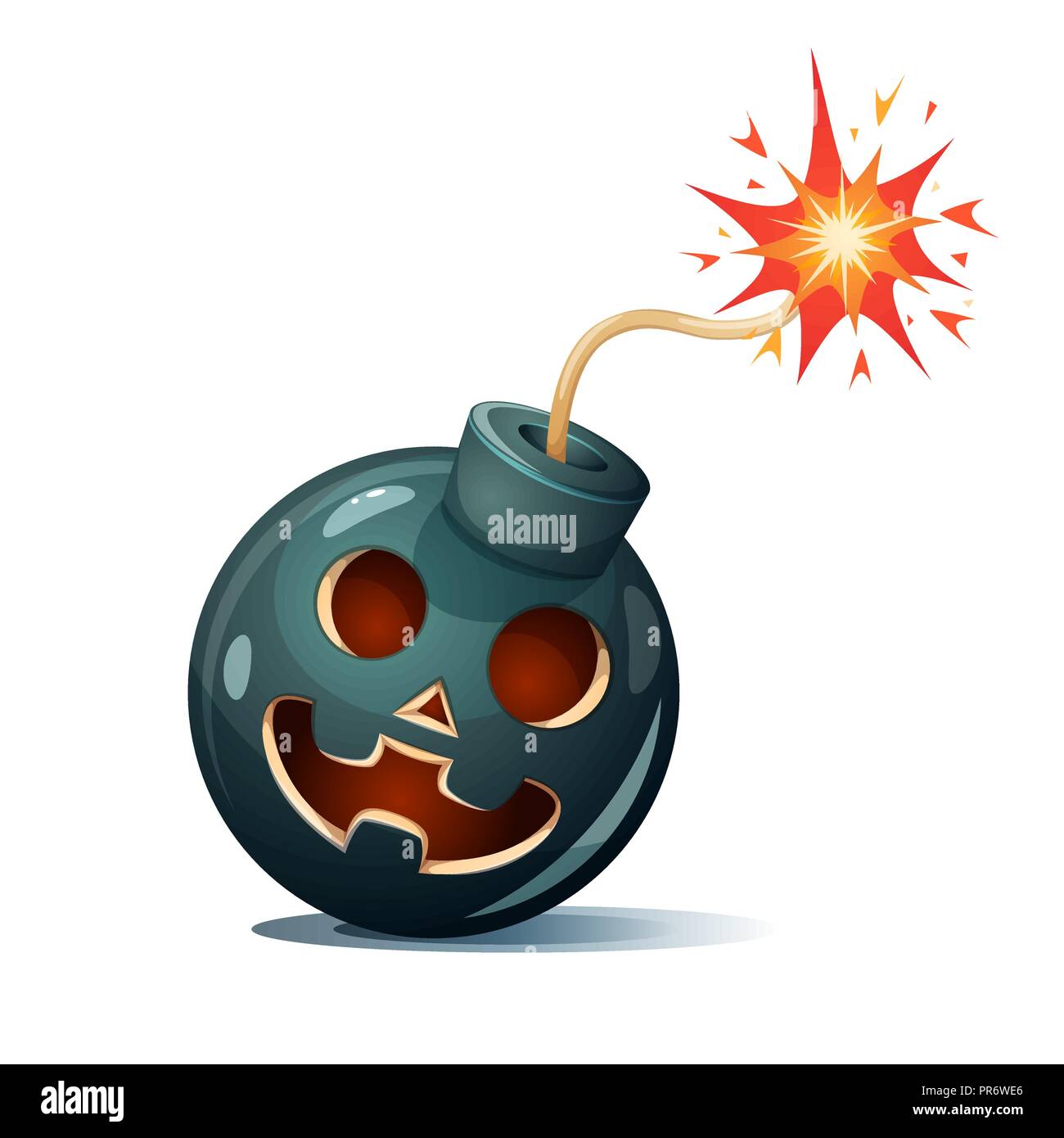 Cartoon bomb, pumpkin characters. Halloween illustration Stock Vector ...