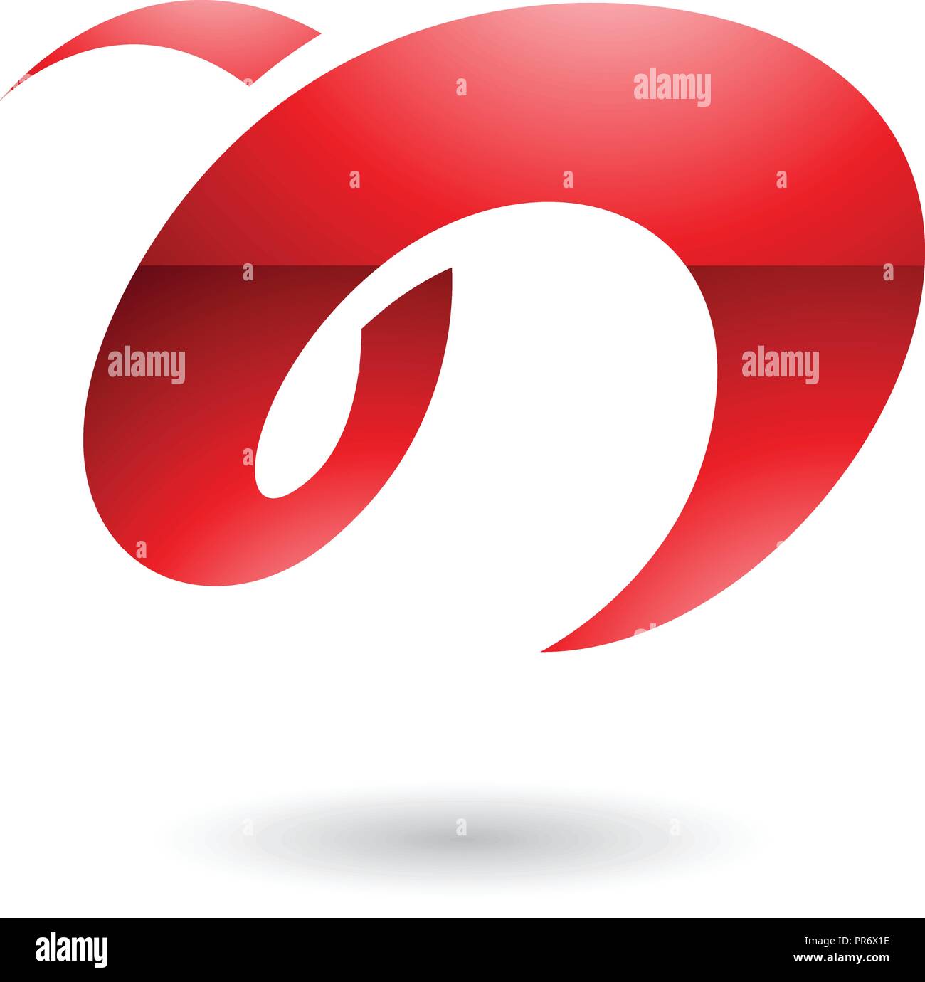 Vector Illustration of Red Glossy Curvy Fun Letter N isolated on a ...