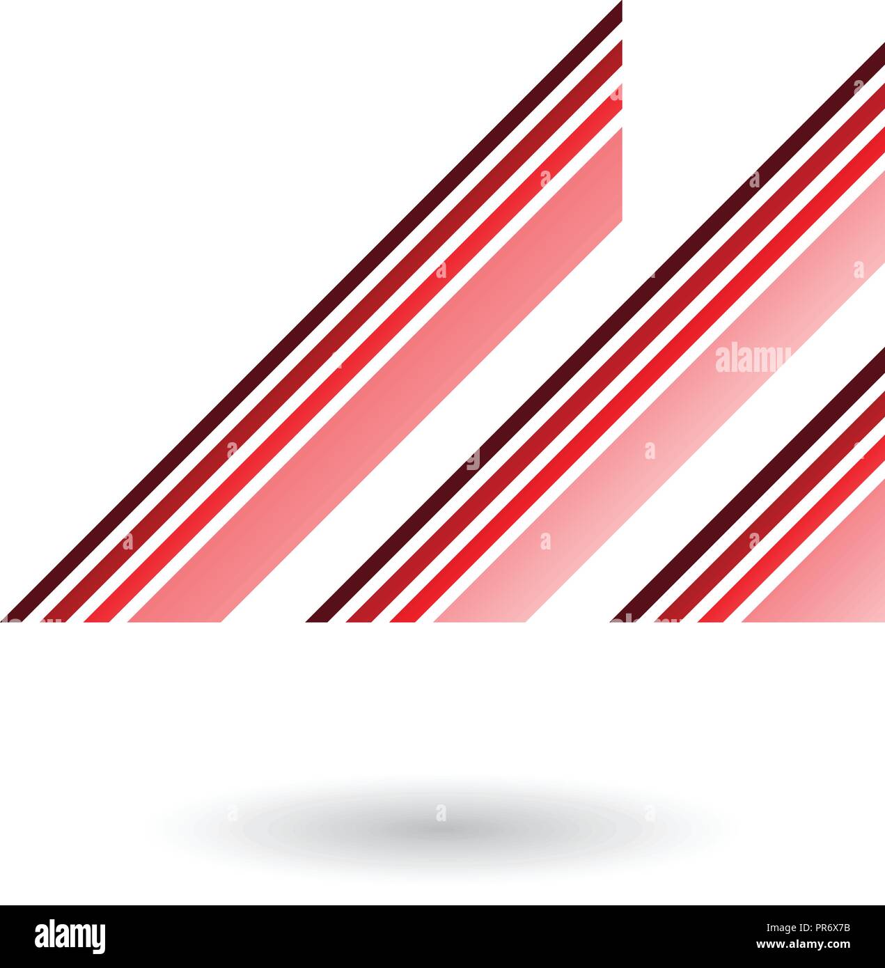Vector Illustration of Red Letter M with Diagonal Retro Stripes ...
