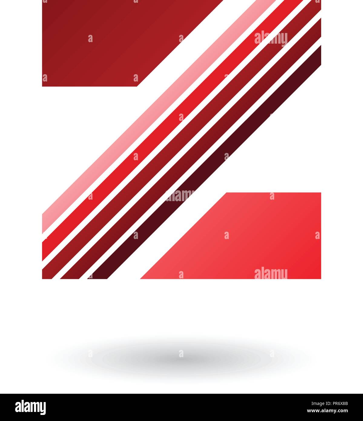 Vector Illustration of Red Letter Z with Thick Diagonal Stripes ...