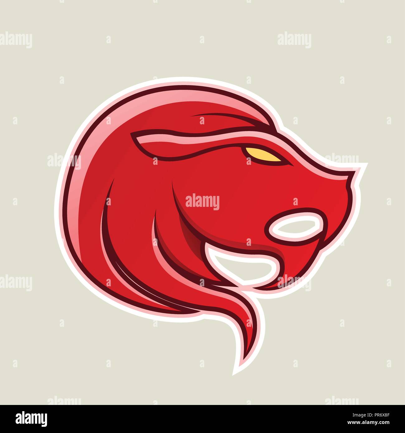 Vector Illustration of Red Lion or Leo Icon isolated on a White ...