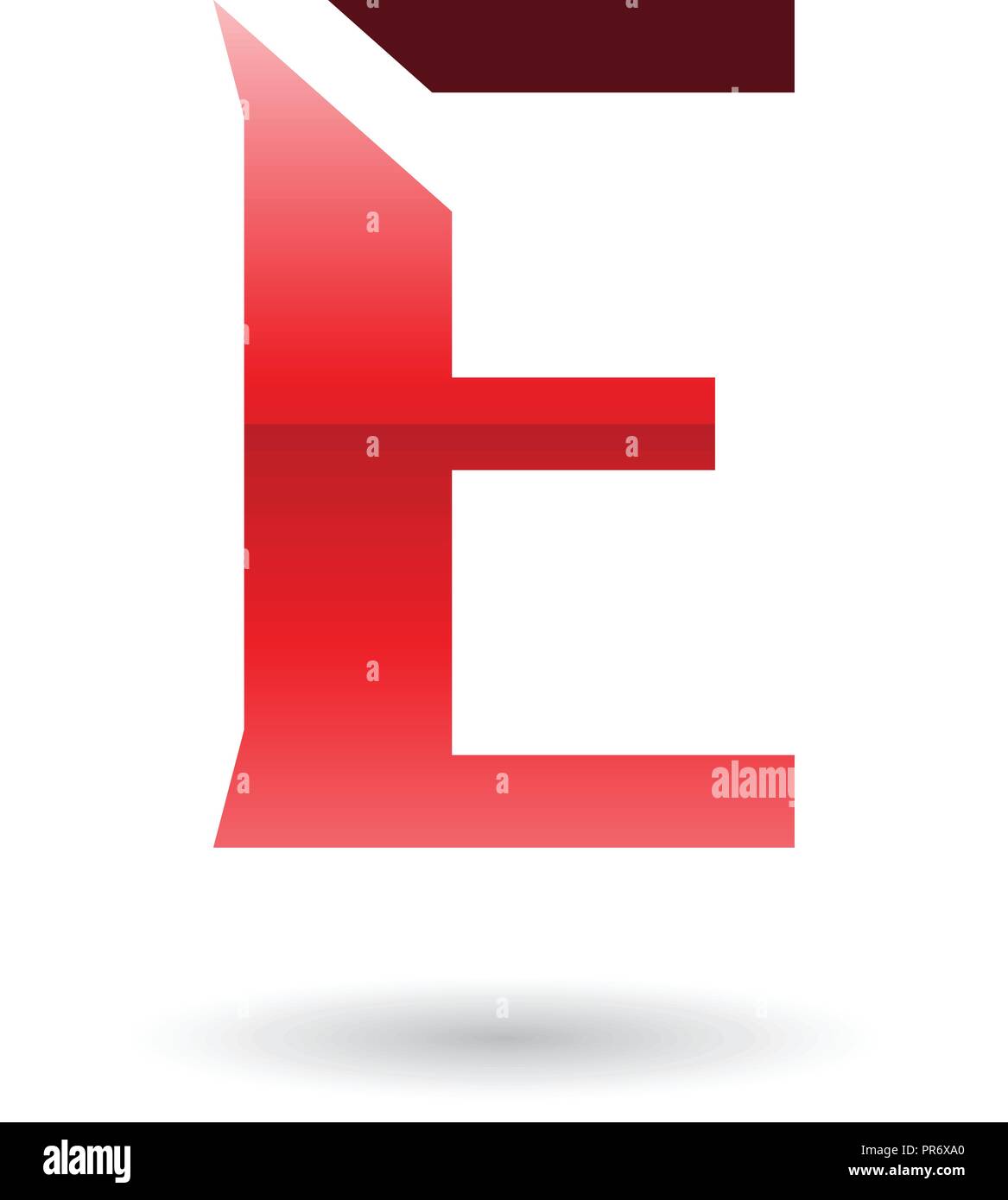 Vector Illustration of Red Sliced Letter E isolated on a White ...