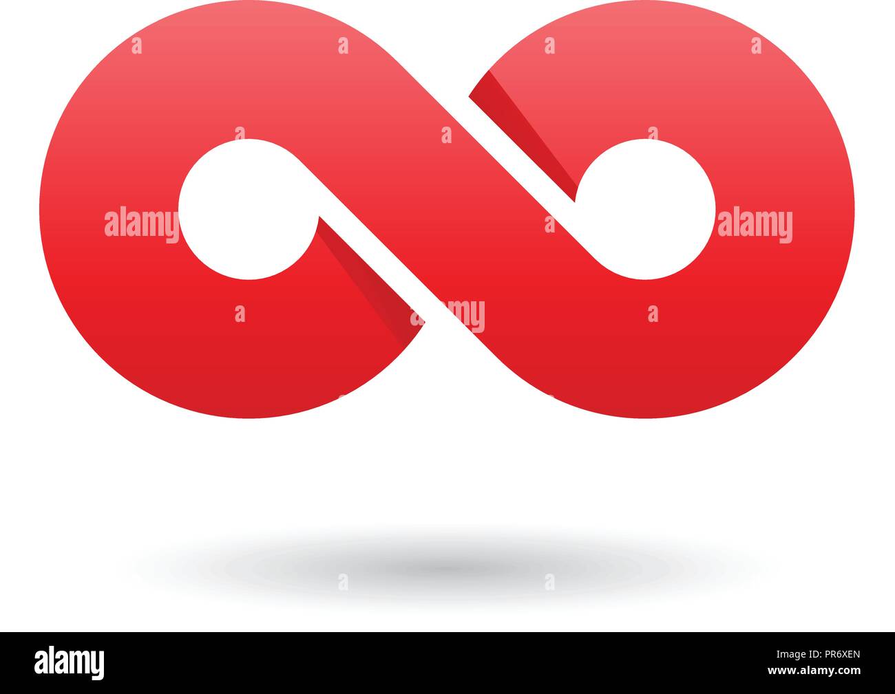 Vector Illustration of Red Thick Infinity Symbol isolated on a White ...