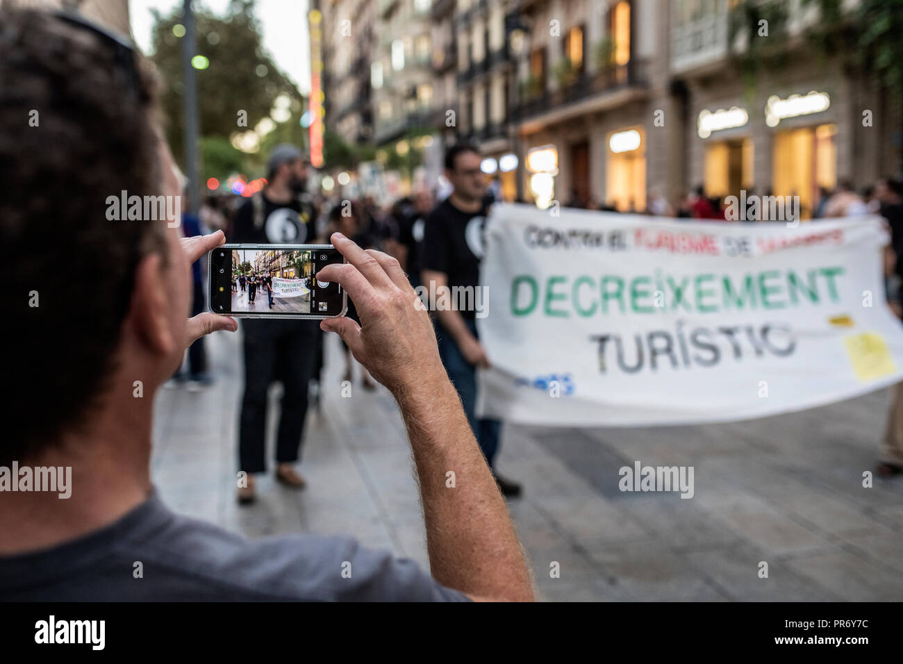 Protesters seen holding a banner during the protest. Demonstration in ...