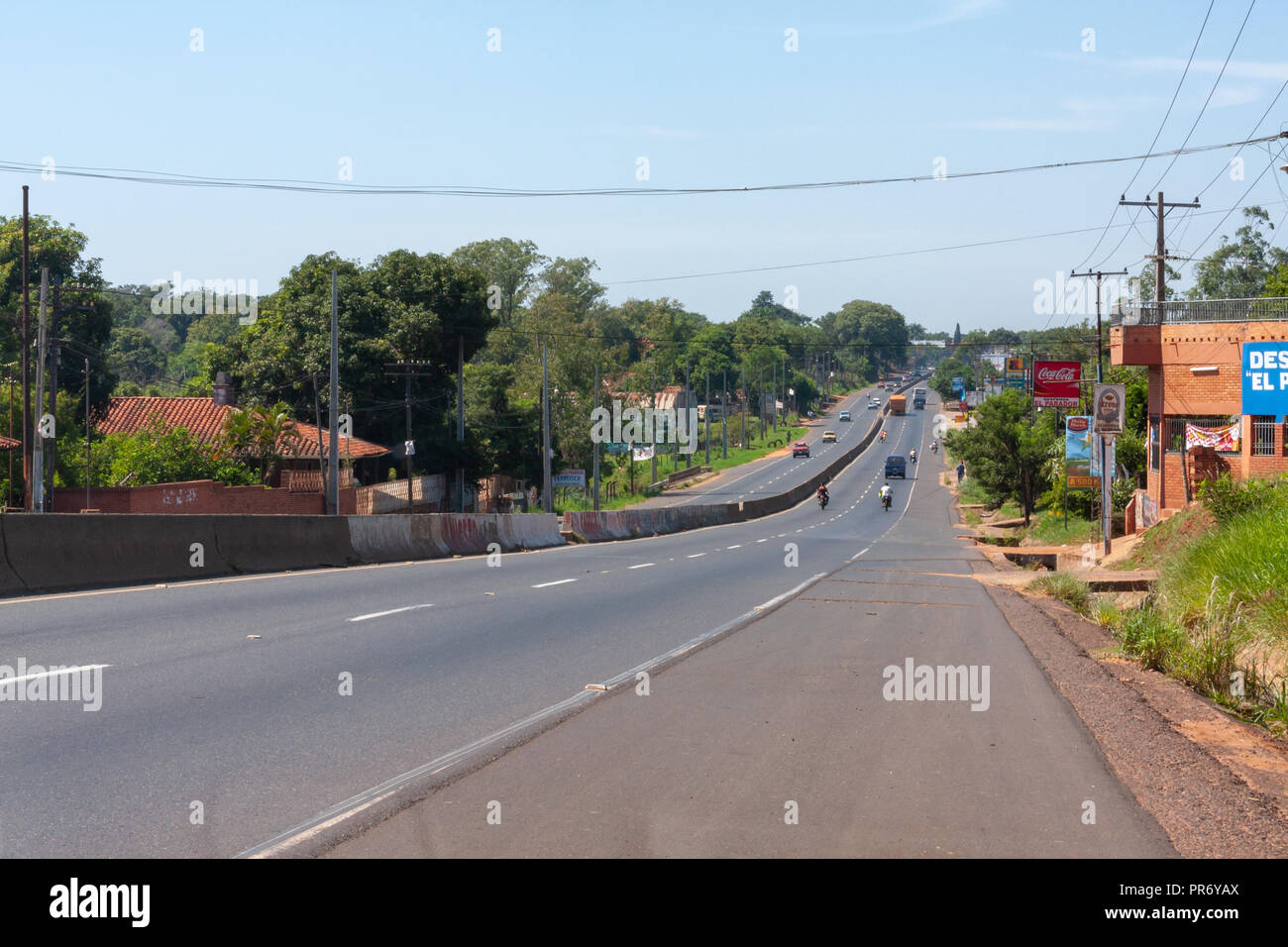 Ruta 2 crossing Capiata. Ruta Nacional (National Route) 2 "Mcal. Jose ...