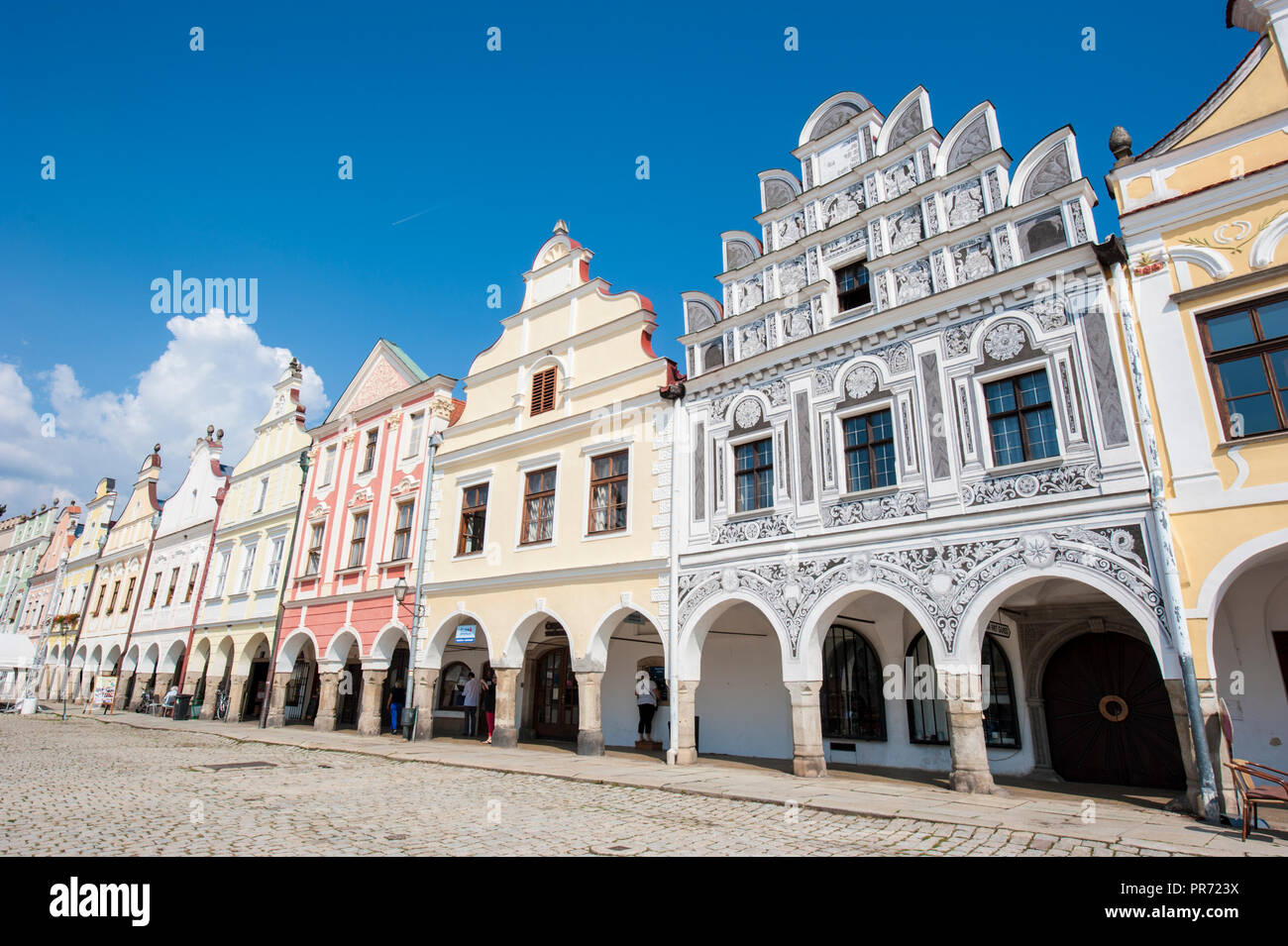 Historical town Telc in Moravia, Czechia. UNESCO World Heritage Stock ...