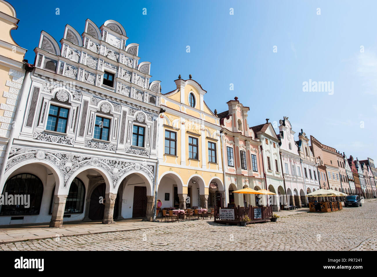 Historical town Telc in Moravia, Czechia. UNESCO World Heritage Stock ...