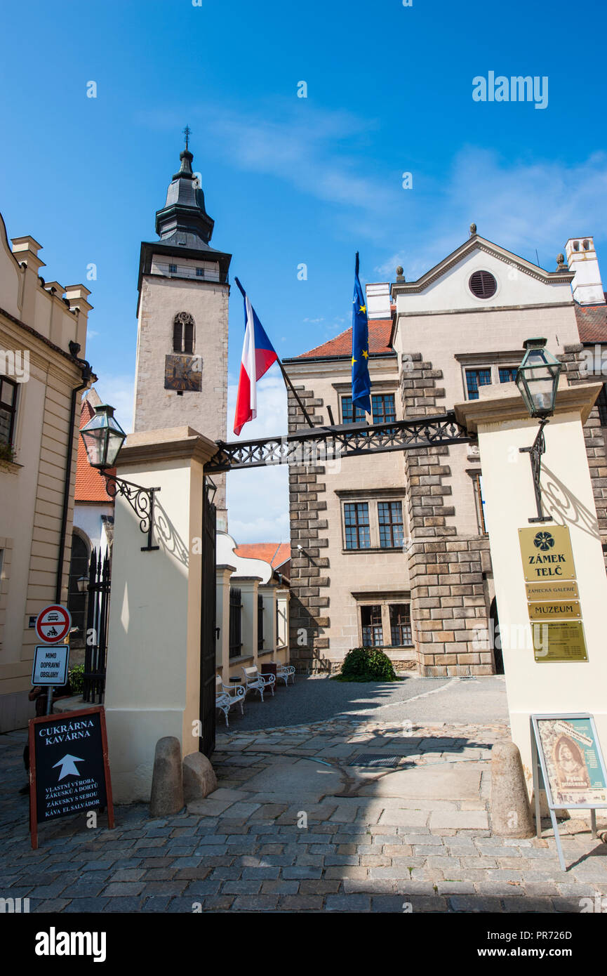 Historical town Telc in Moravia, Czechia. UNESCO World Heritage Stock ...