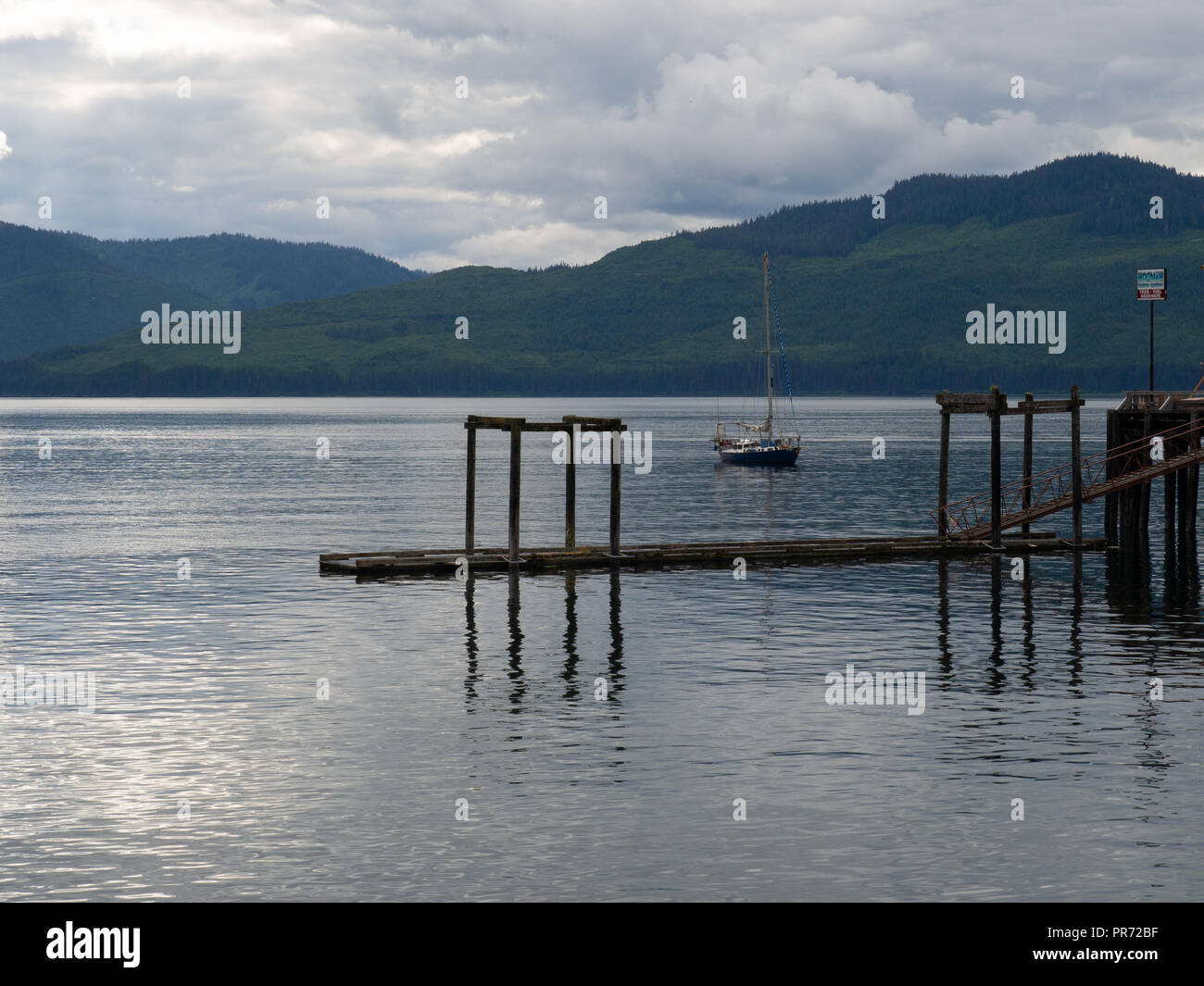 Boats On Calm Ocean Water In Alaska Stock Photo - Alamy