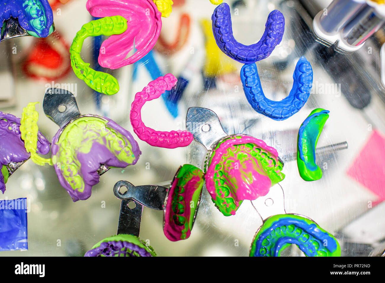 Dental orthodontic tools. Multi-colored device for making a molded ...