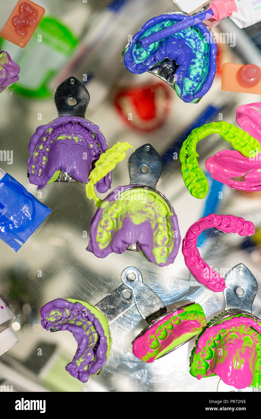 Dental orthodontic tools. Multi-colored device for making a molded ...