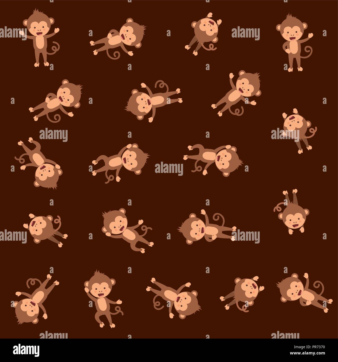 cute monkeys pattern background vector illustration design Stock Vector ...