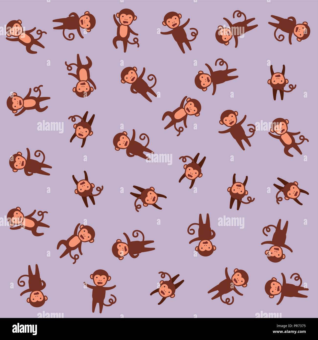 cute monkeys pattern background vector illustration design Stock Vector ...