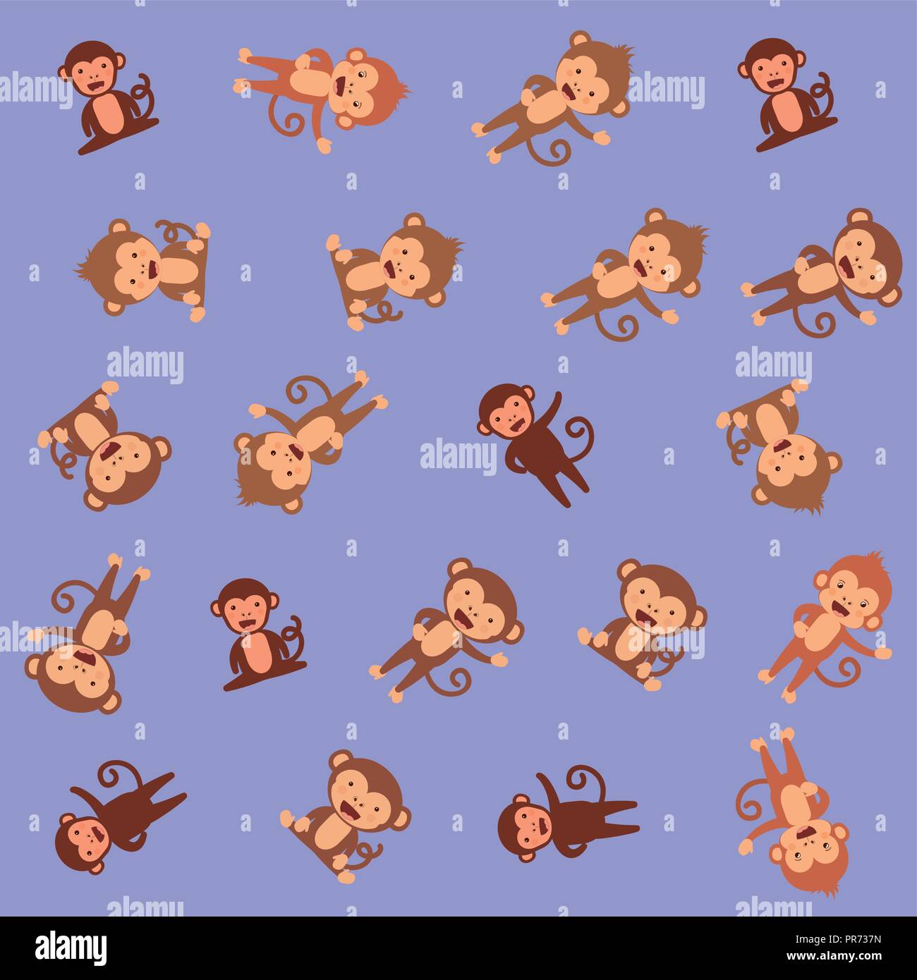 cute monkeys pattern background vector illustration design Stock Vector ...