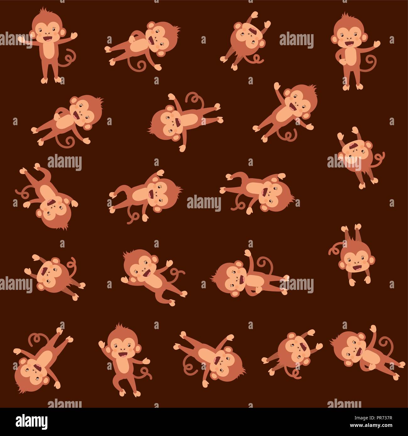 cute monkeys pattern background vector illustration design Stock Vector ...