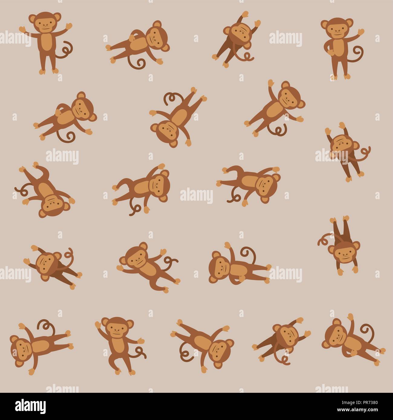 cute monkeys pattern background vector illustration design Stock Vector ...