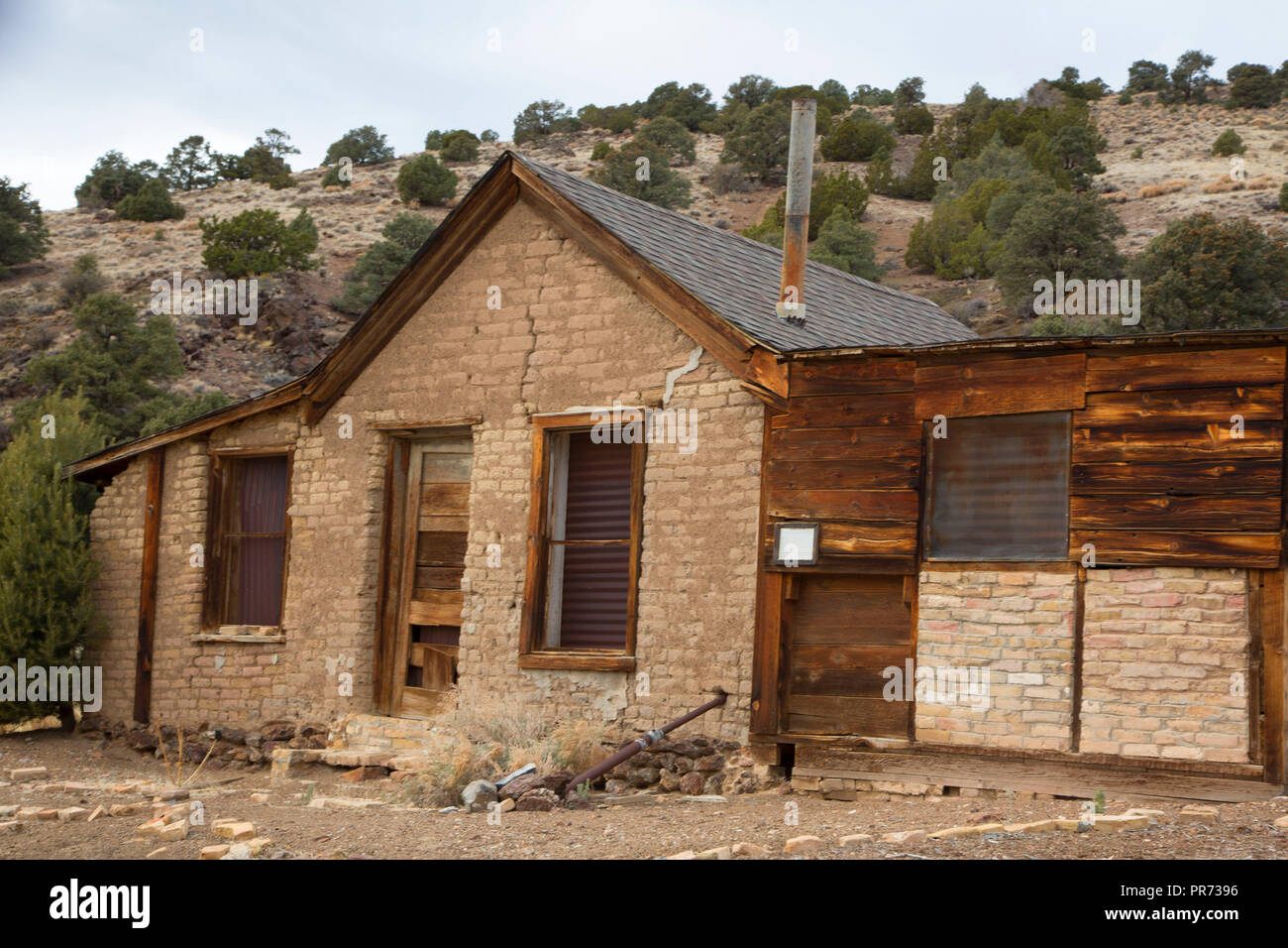 Adobe House, Berlin-Icthyosaur State Park, Nevada Stock Photo - Alamy