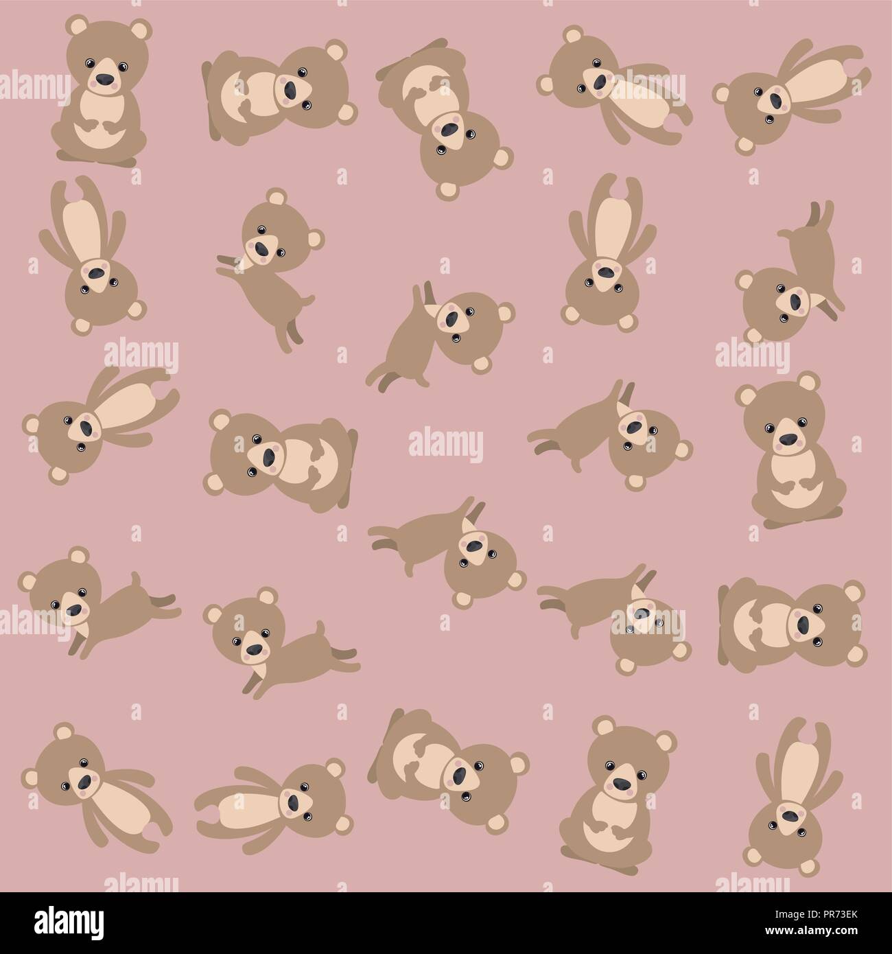 cute bear teddy pattern background vector illustration design Stock ...