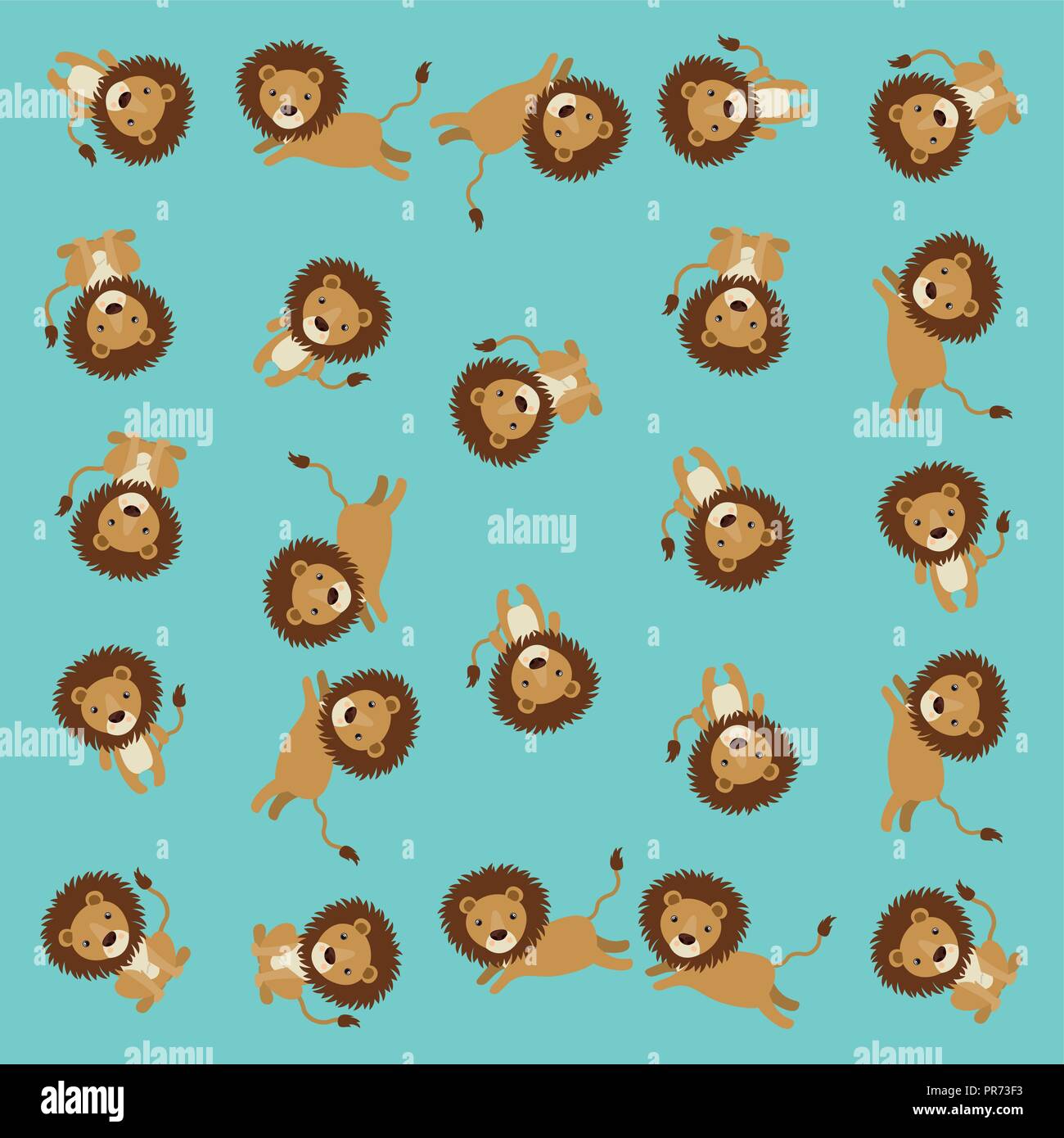 cute lions pattern background vector illustration design Stock Vector ...