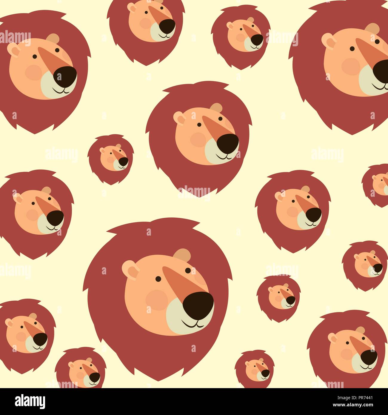 cute and adorable lions pattern Stock Vector Image & Art - Alamy