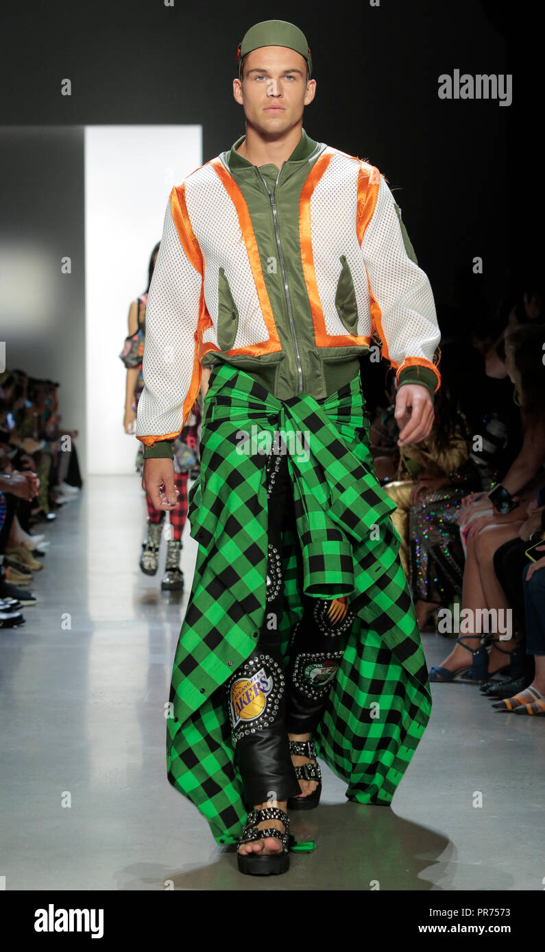 NEW YORK, NY - September 06, 2018: Mitchell Slaggert walks the runway ...