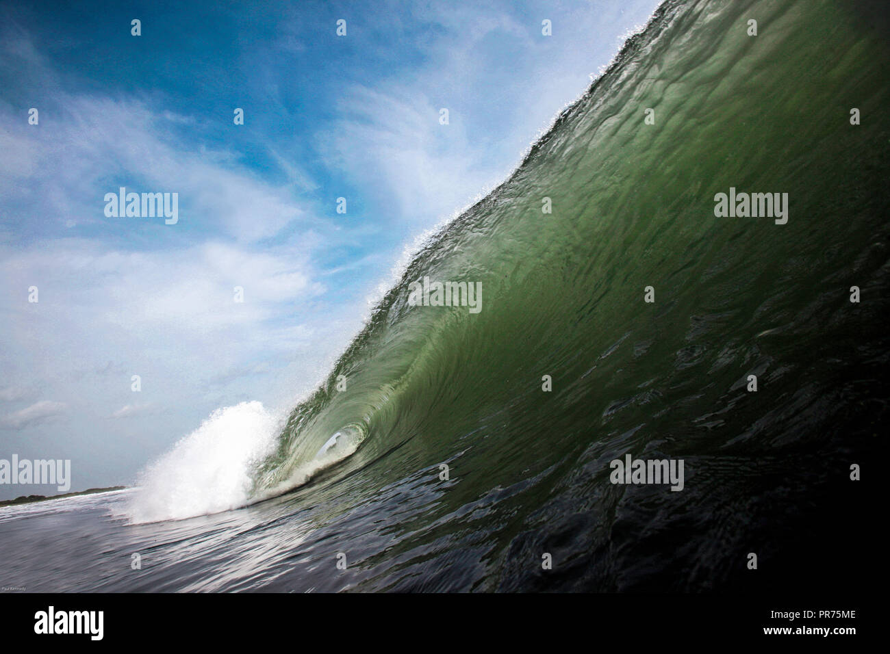 Big green surfing wave, Nicaragua, Central America Stock Photo - Alamy