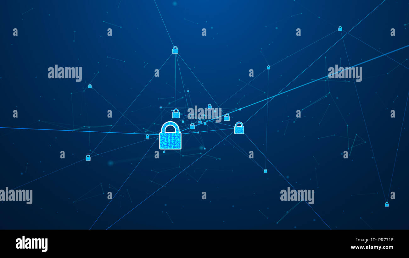 Internet technology network cyber security concept of protect computer ...