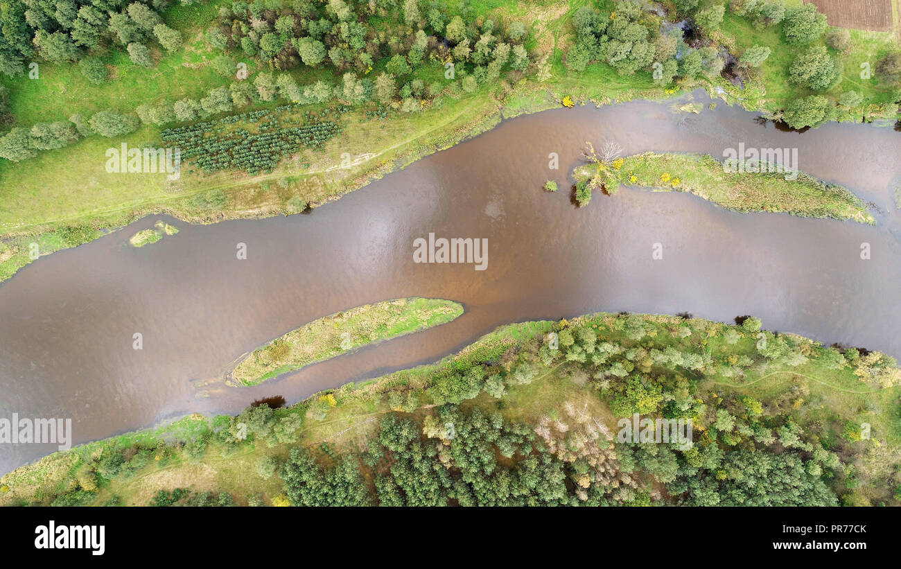 Aerial wiev of natural river Stock Photo - Alamy