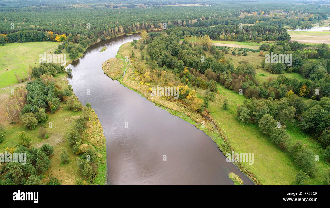 Aerial wiev of natural river Stock Photo - Alamy