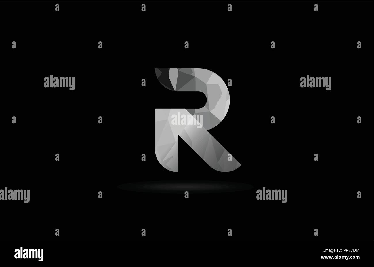 black and white alphabet letter r logo design suitable for a company or ...