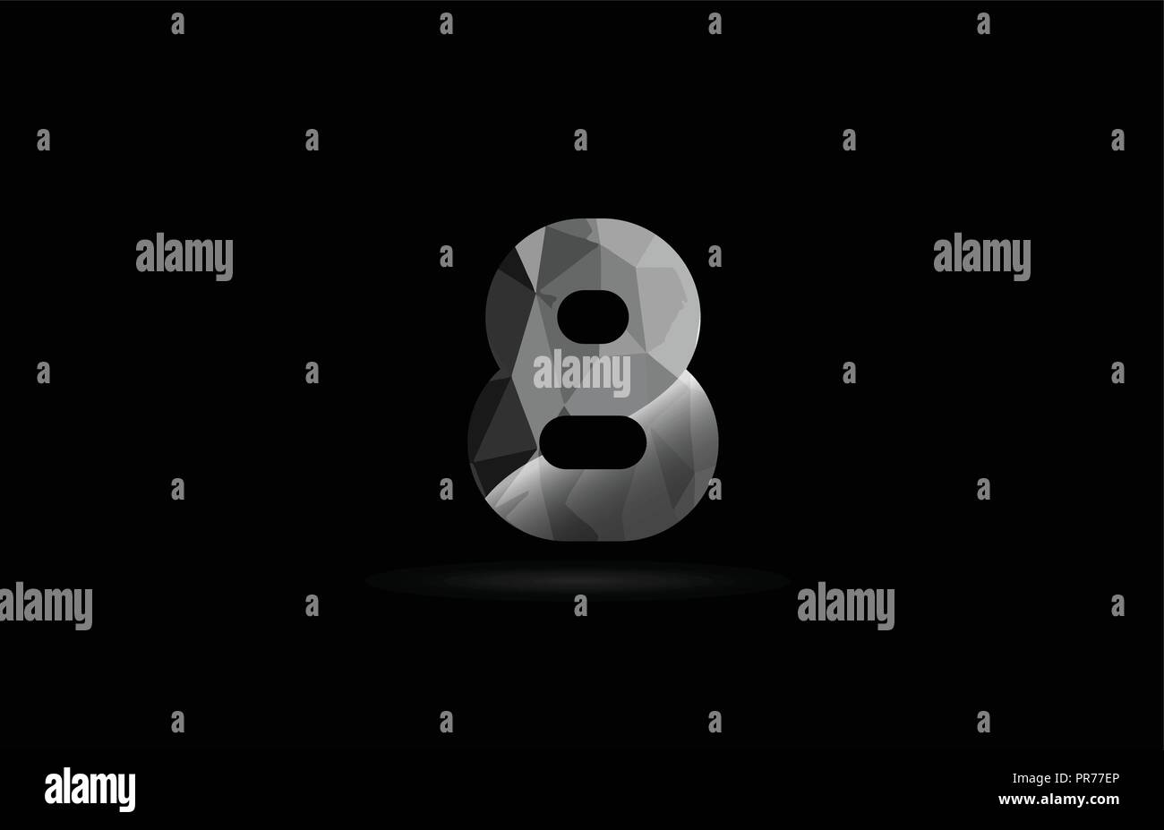 black and white number 8 logo design suitable for a company or business ...