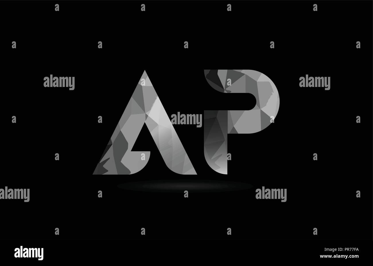black and white alphabet letter ap a p logo combination design suitable ...