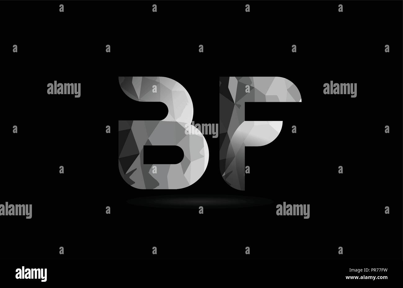 black and white alphabet letter bf b f logo combination design suitable ...