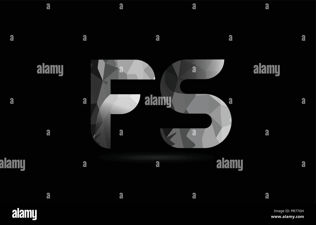 black and white alphabet letter fs f s logo combination design suitable ...