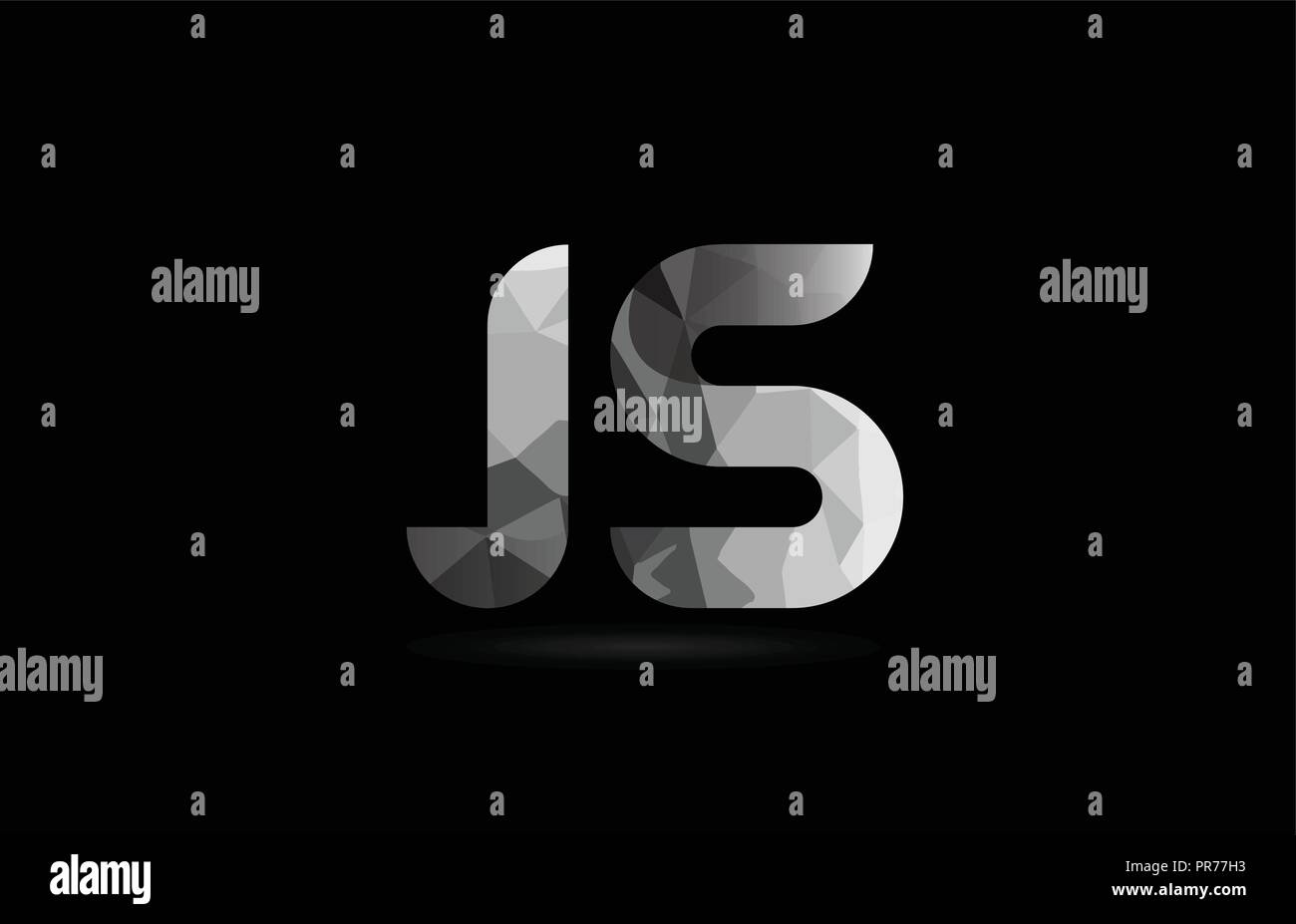 black and white alphabet letter js j s logo combination design suitable ...
