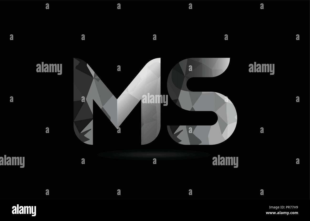 black and white alphabet letter ms m s logo combination design suitable ...