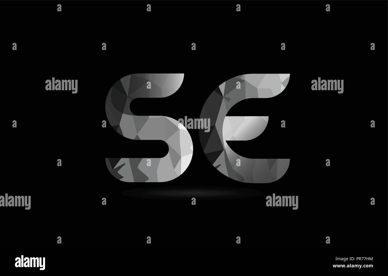 black and white alphabet letter se s e logo combination design suitable ...