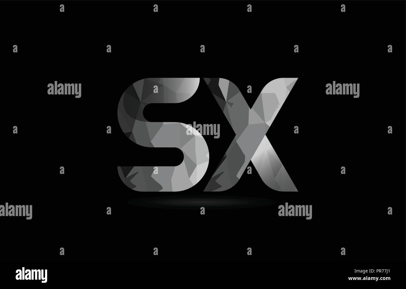black and white alphabet letter sx s x logo combination design suitable ...