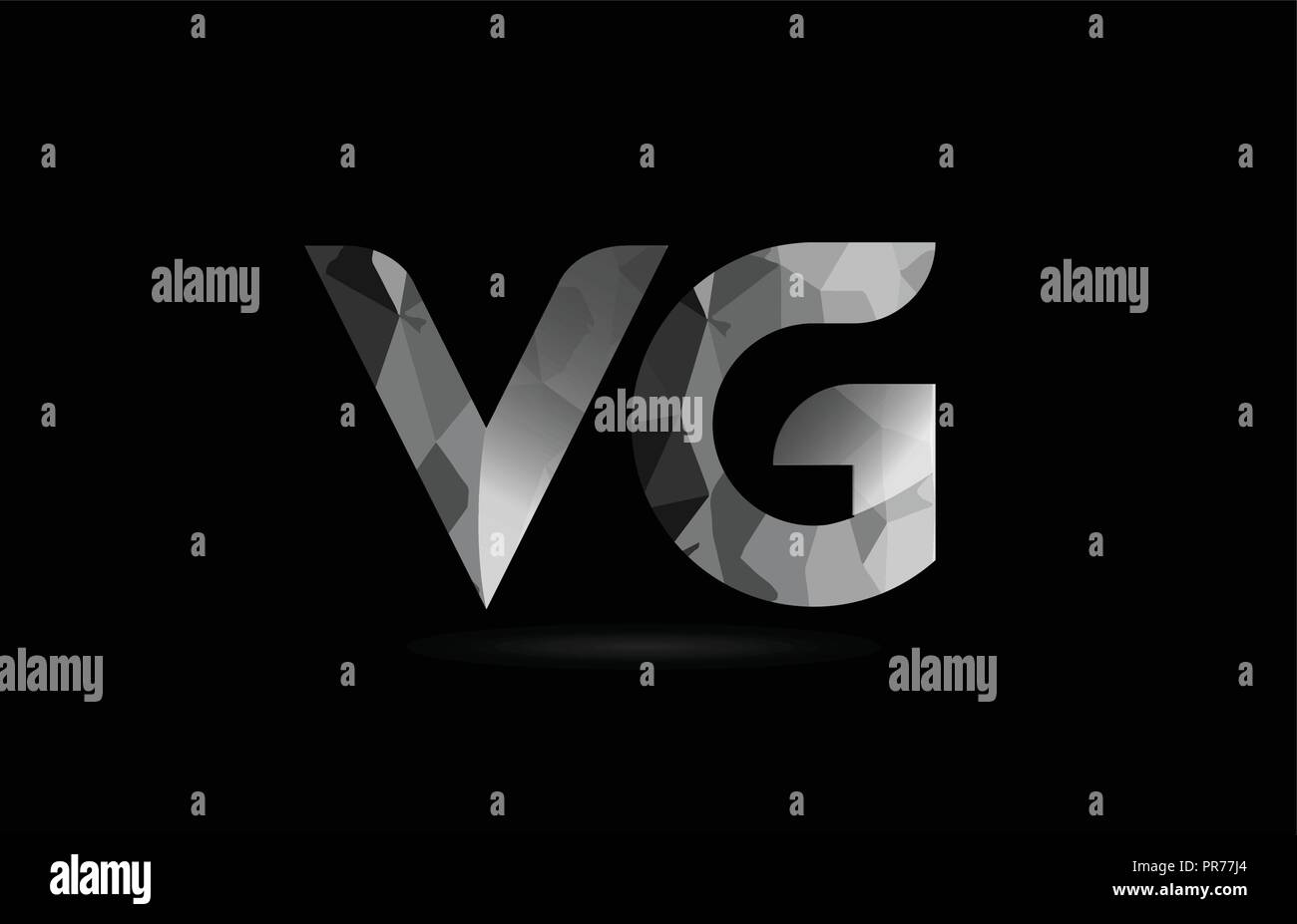 black and white alphabet letter vg v g logo combination design suitable ...