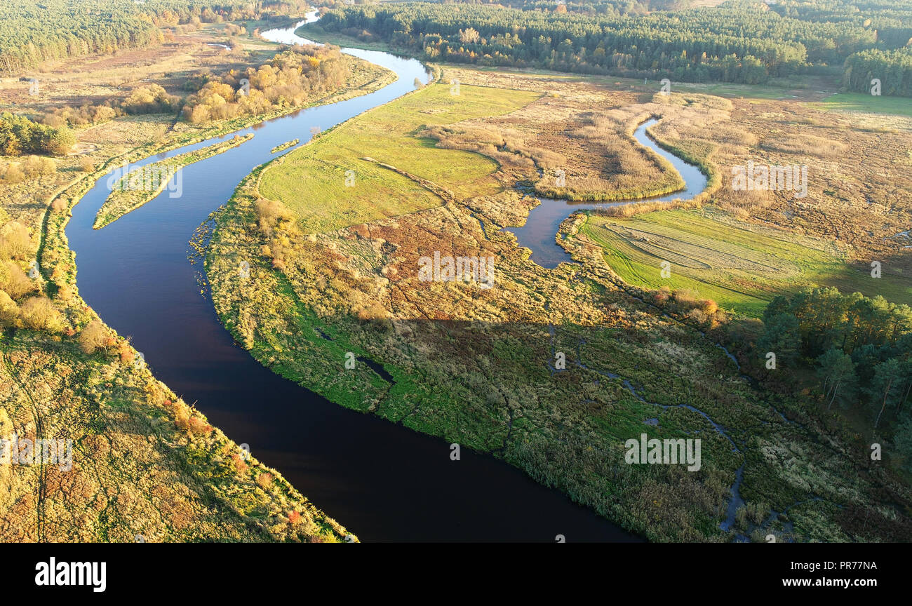 Aerial wiev of natural river Stock Photo - Alamy