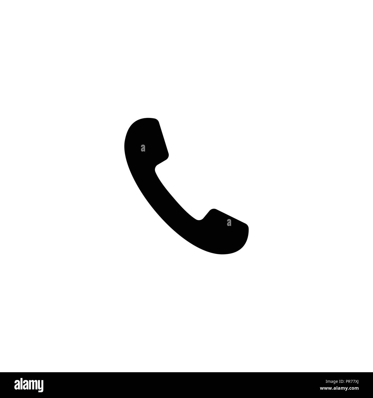 Phone icon, sign. Handset. Vector illustration. Flat design. Black ...
