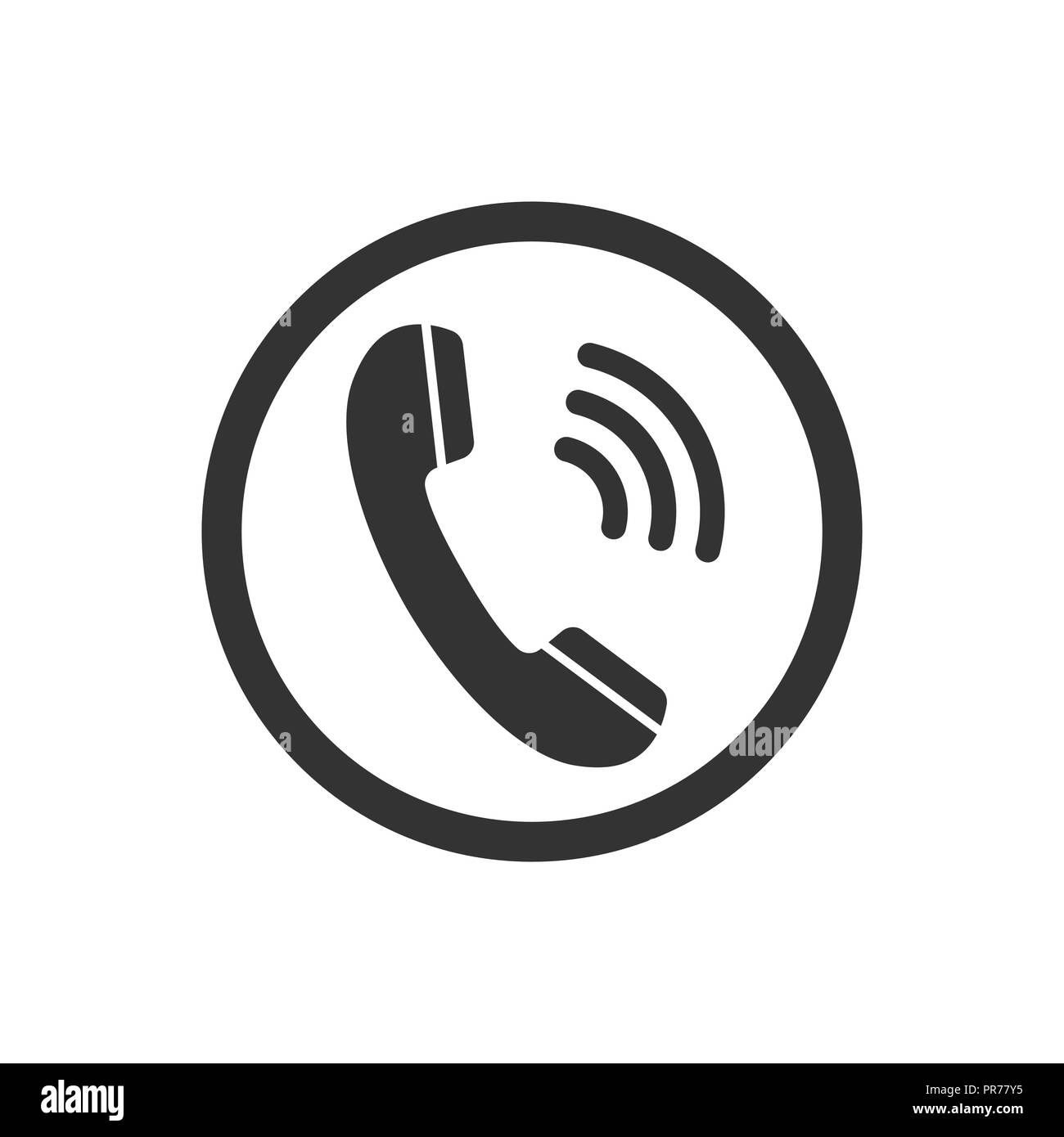 Phone icon, sign. Handset. Vector illustration. Flat design. Black ...